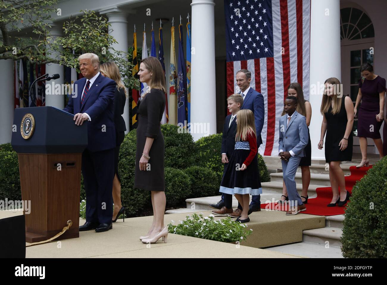 Family members of Judge Amy Coney Barrett arrive as U.S. President ...