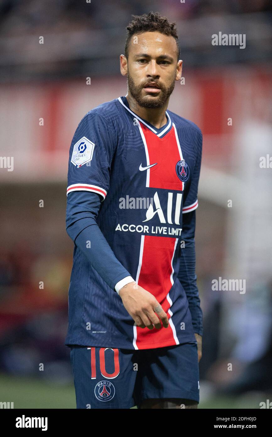 Neymar Jr of Paris Saint-Germain in action during the Ligue 1 match ...