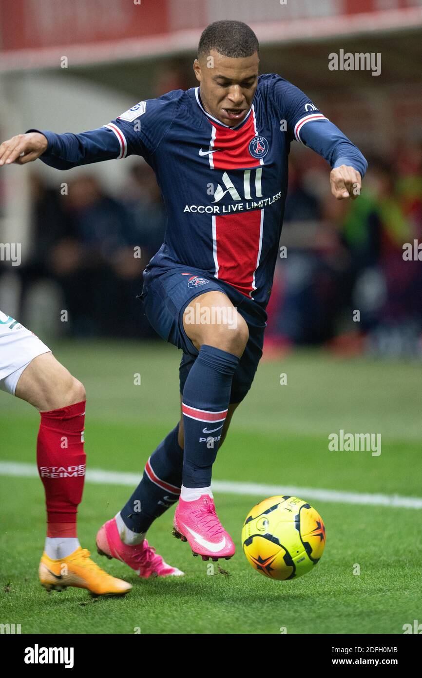 Kylian MBappe of Paris Saint-Germain in action during the Ligue 1 match ...