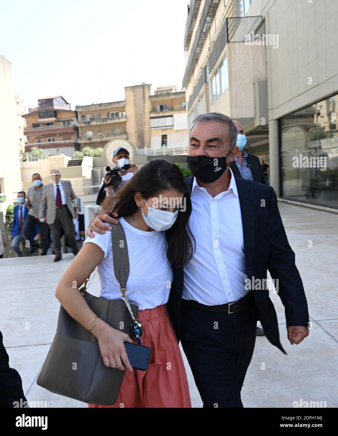Former Nissan and Renault boss Carlos Ghosn and his daughter Maya, both ...