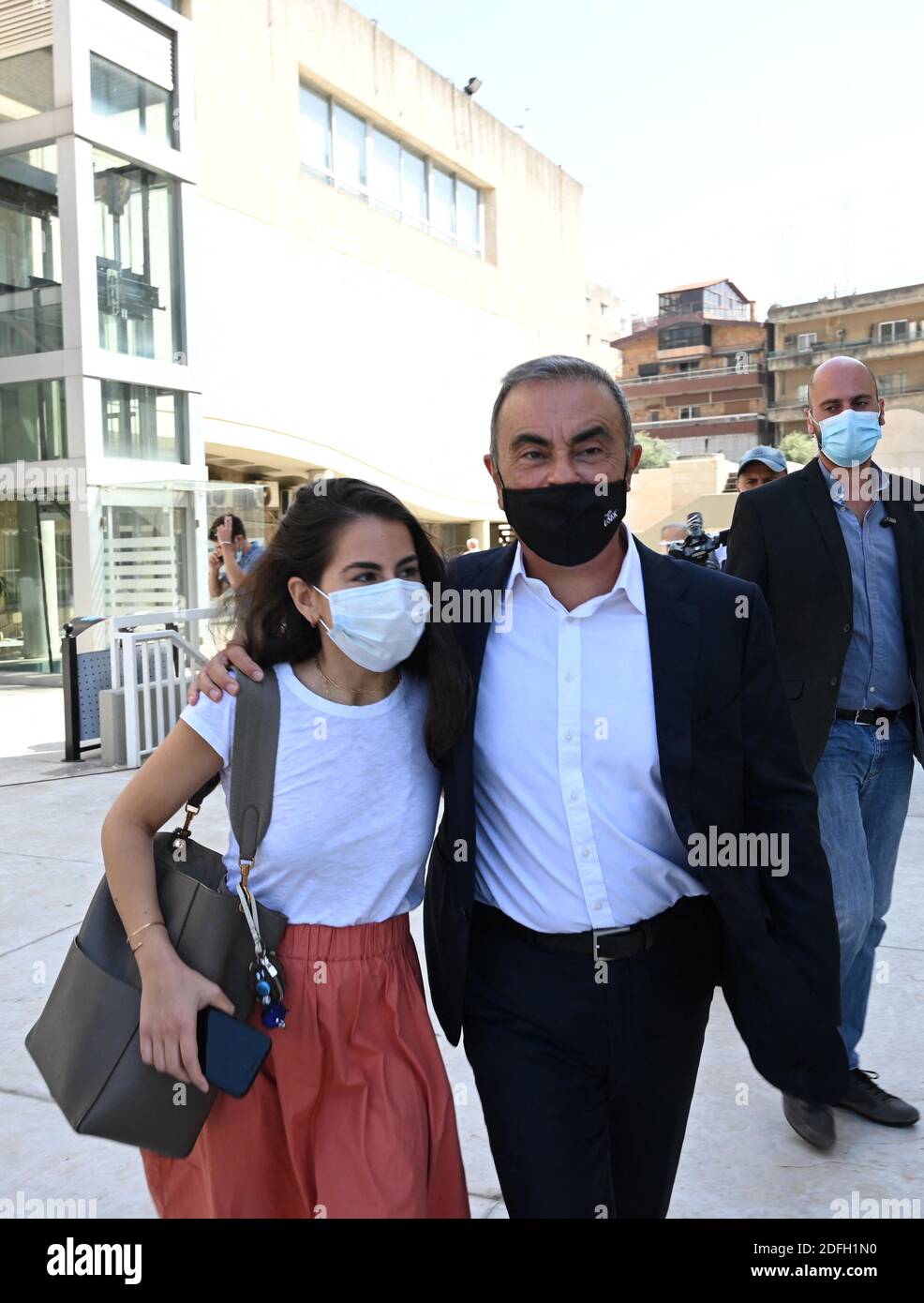 Former Nissan and Renault boss Carlos Ghosn and his daughter Maya, both ...