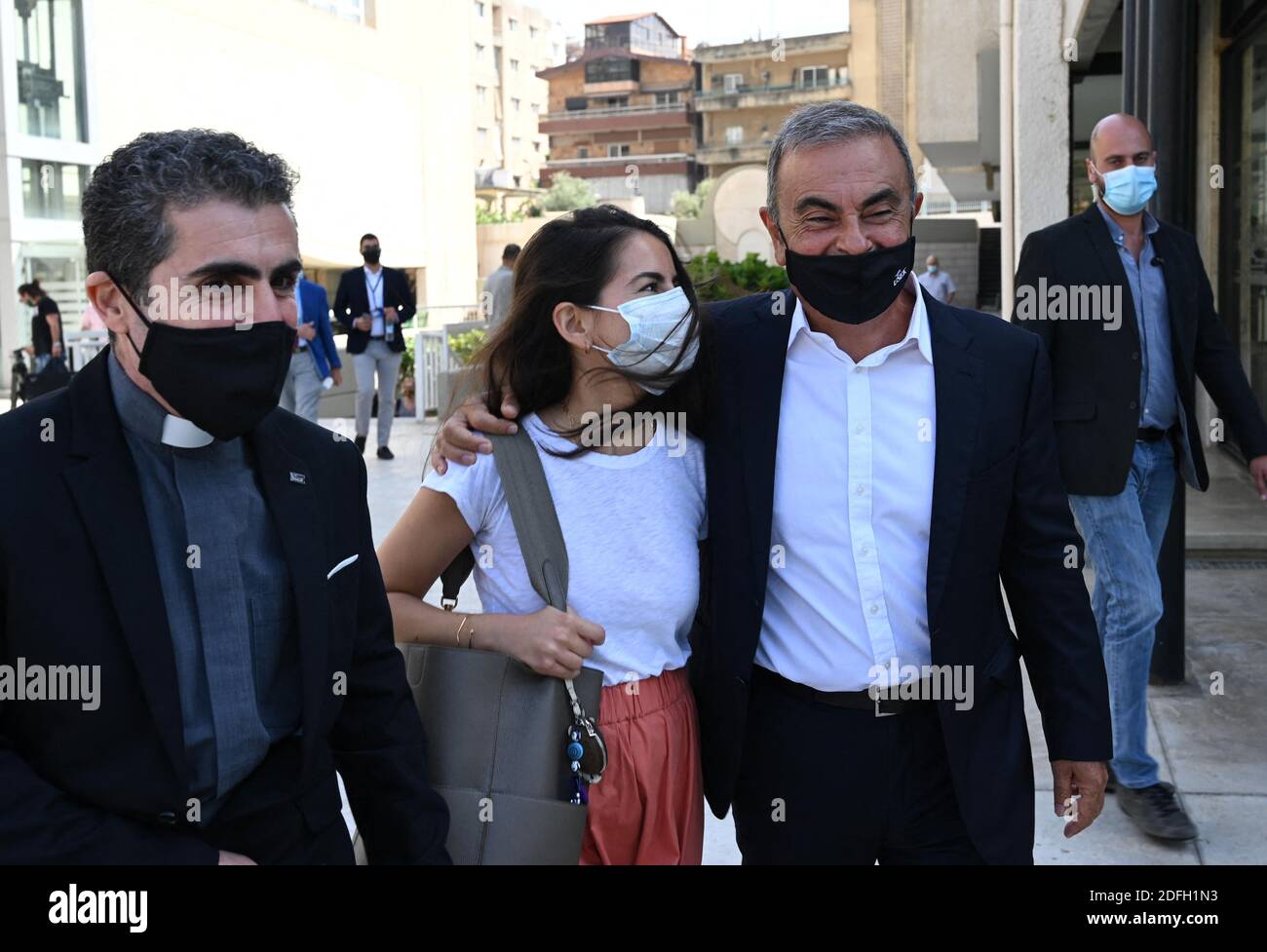 Former Nissan and Renault boss Carlos Ghosn and his daughter Maya, both ...