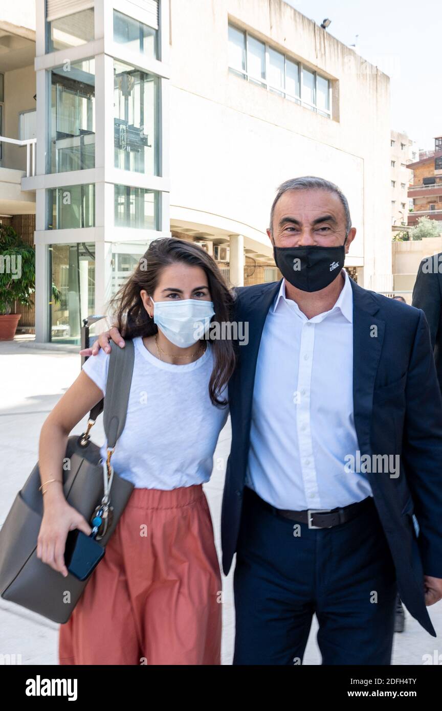 Former Nissan and Renault boss Carlos Ghosn and his daughter Maya, both ...