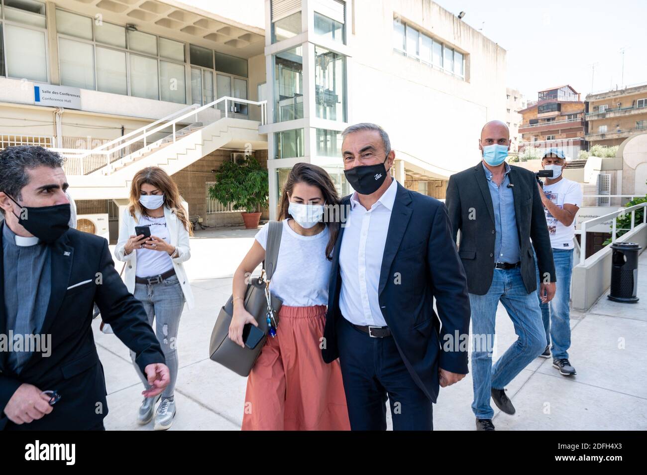 Former Nissan and Renault boss Carlos Ghosn and his daughter Maya, both ...