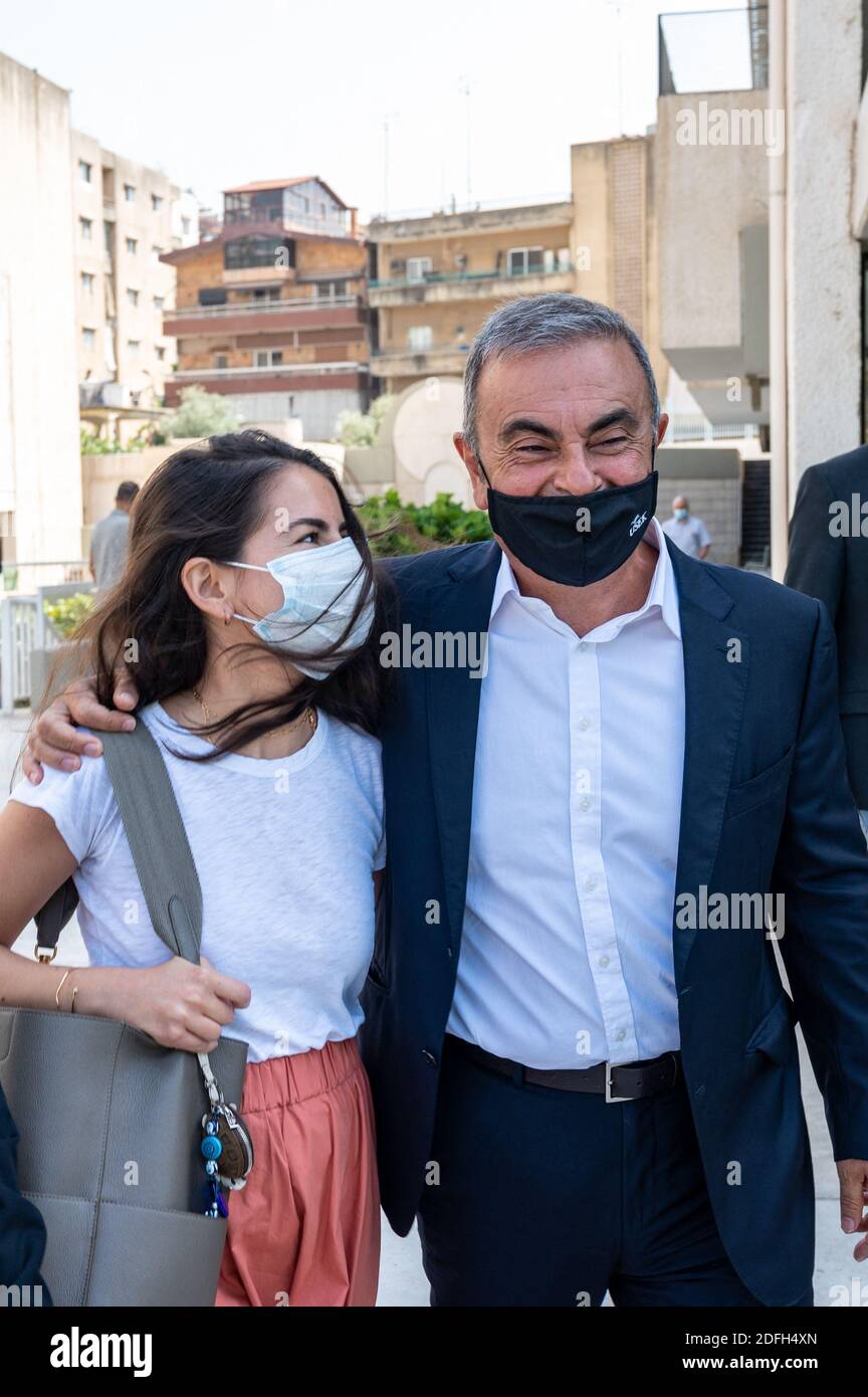 Former Nissan and Renault boss Carlos Ghosn and his daughter Maya, both ...