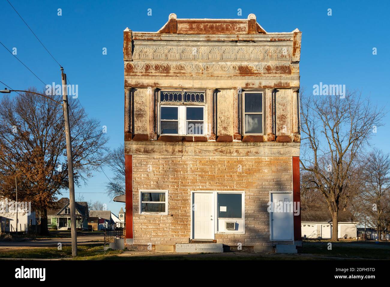 Old buildings in small Midwest town Stock Photo - Alamy