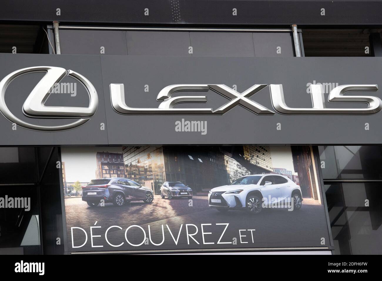 A shop sign of LEXUS, on September 27, 2020 in Marne la Vallee, France ...
