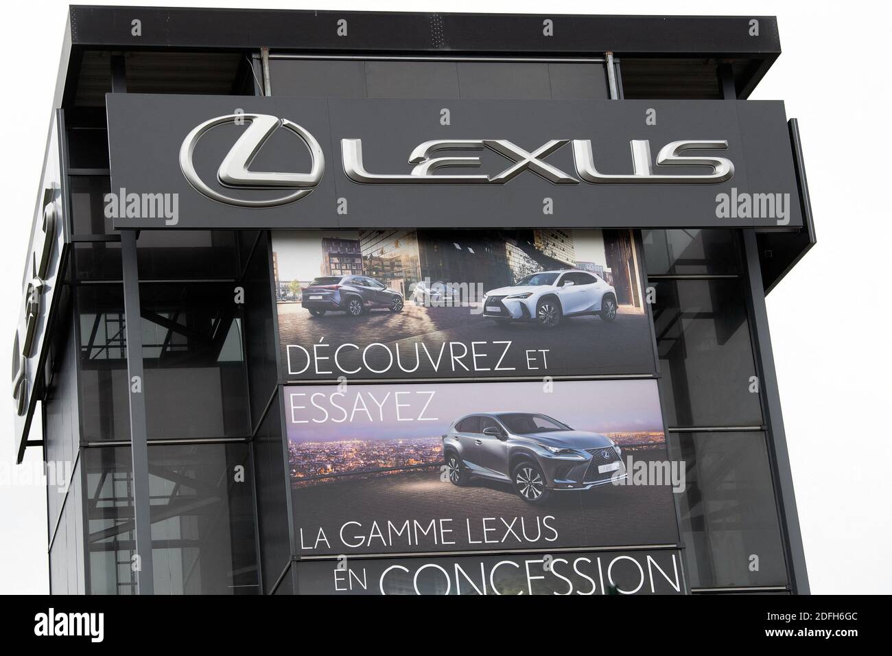 A shop sign of LEXUS, on September 27, 2020 in Marne la Vallee, France ...