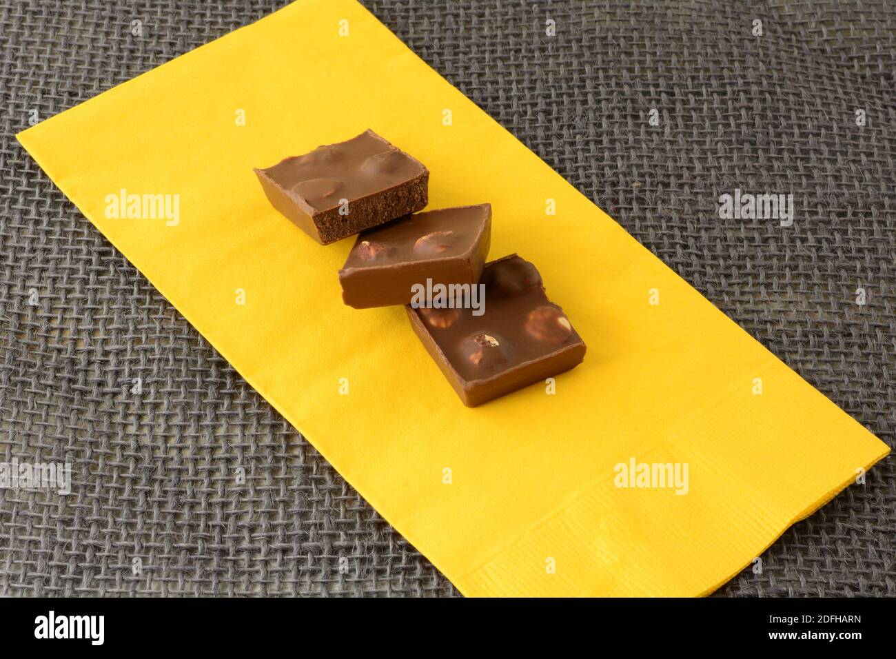 Milk chocolate bar pieces hi-res stock photography and images - Alamy