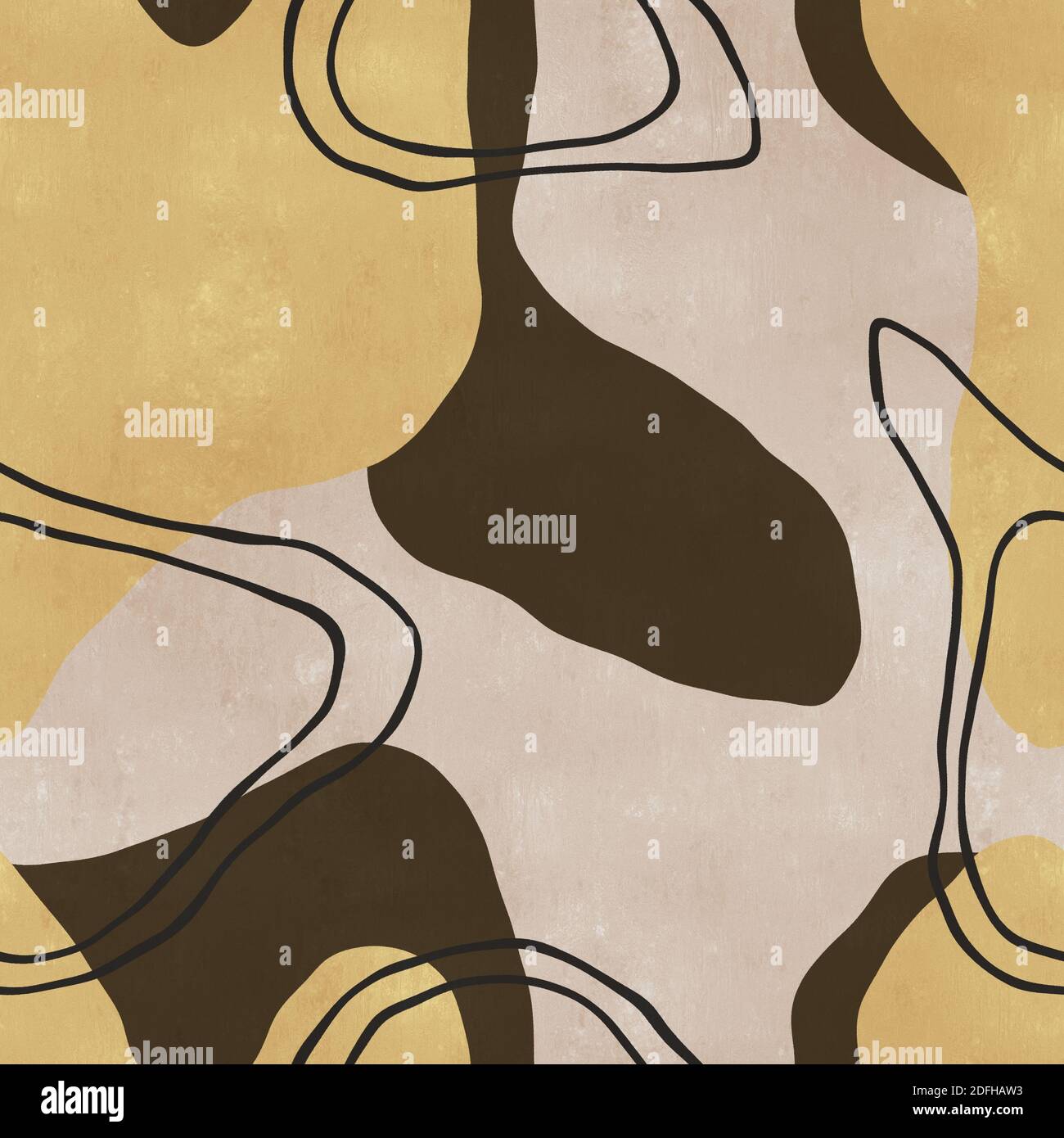 Seamless organic rounded curvy shapes naive design Stock Photo - Alamy