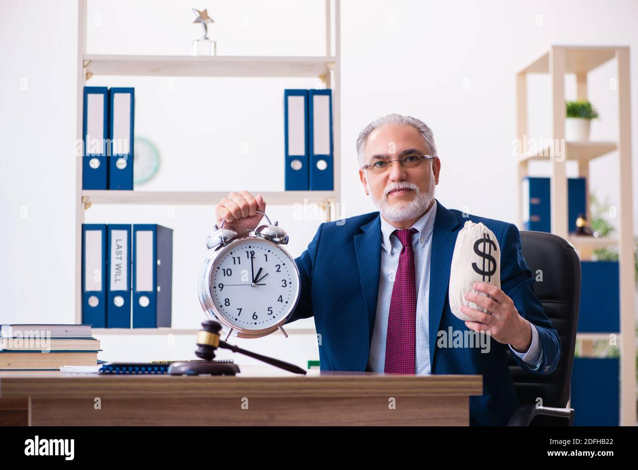 Experienced judge sitting in the office Stock Photo - Alamy
