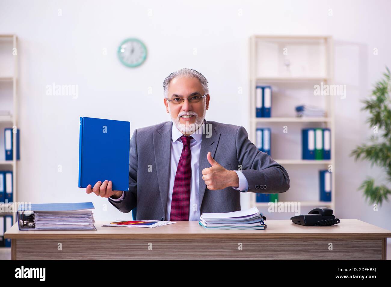 Experienced employee working in the office Stock Photo - Alamy