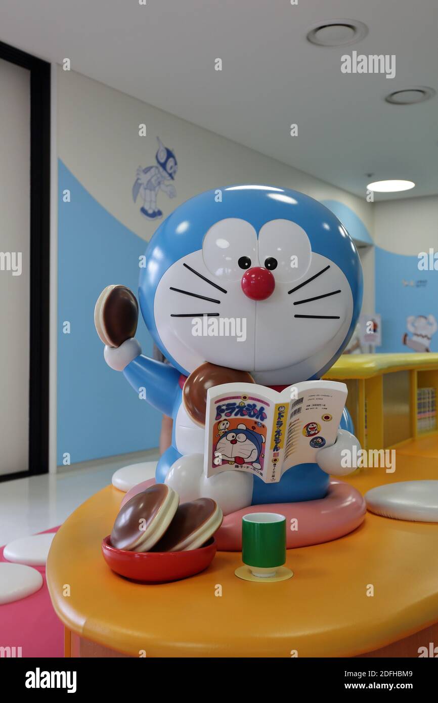 the cute doraemon sculpture in Fujiko F. Fujio Museum Stock Photo - Alamy