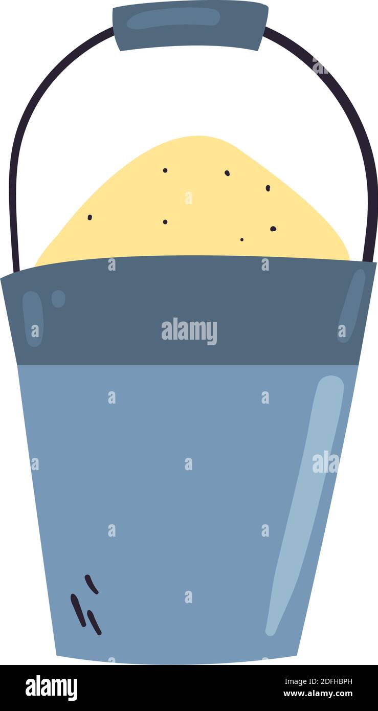 sand bucket flat style icon design, Summer vacation and tropical theme ...