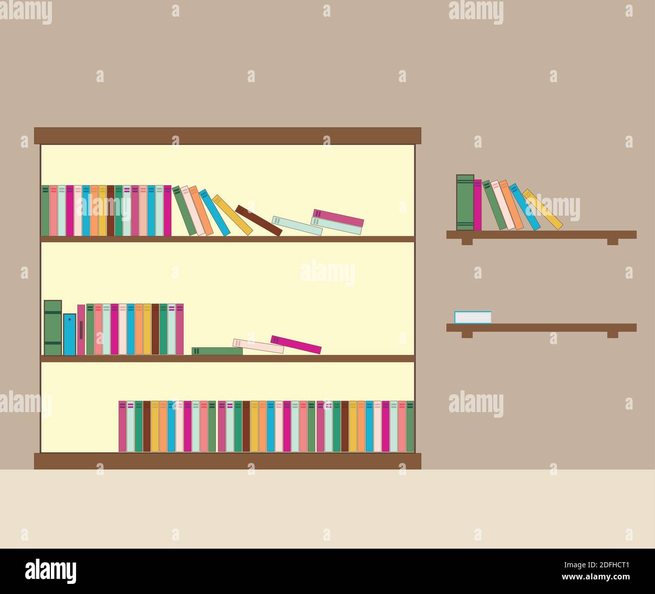 bookshelf background design Stock Vector Image & Art - Alamy