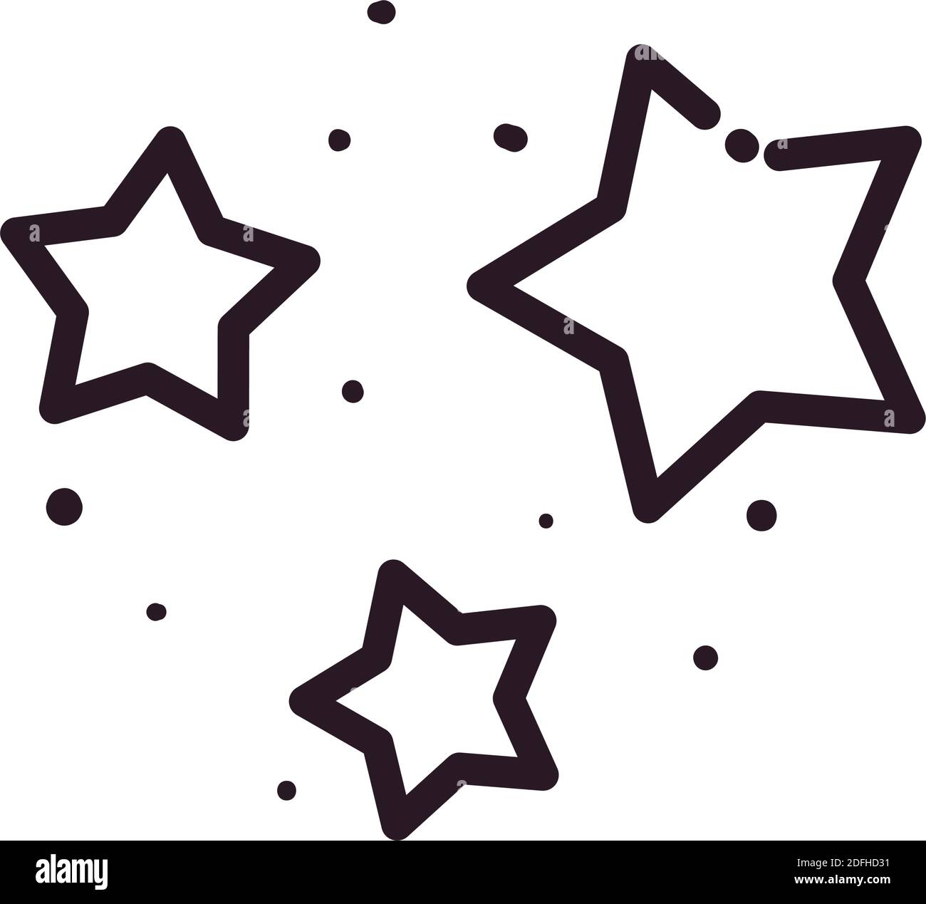 Stars shapes line style icon design, Night bedtime sky space and nature ...