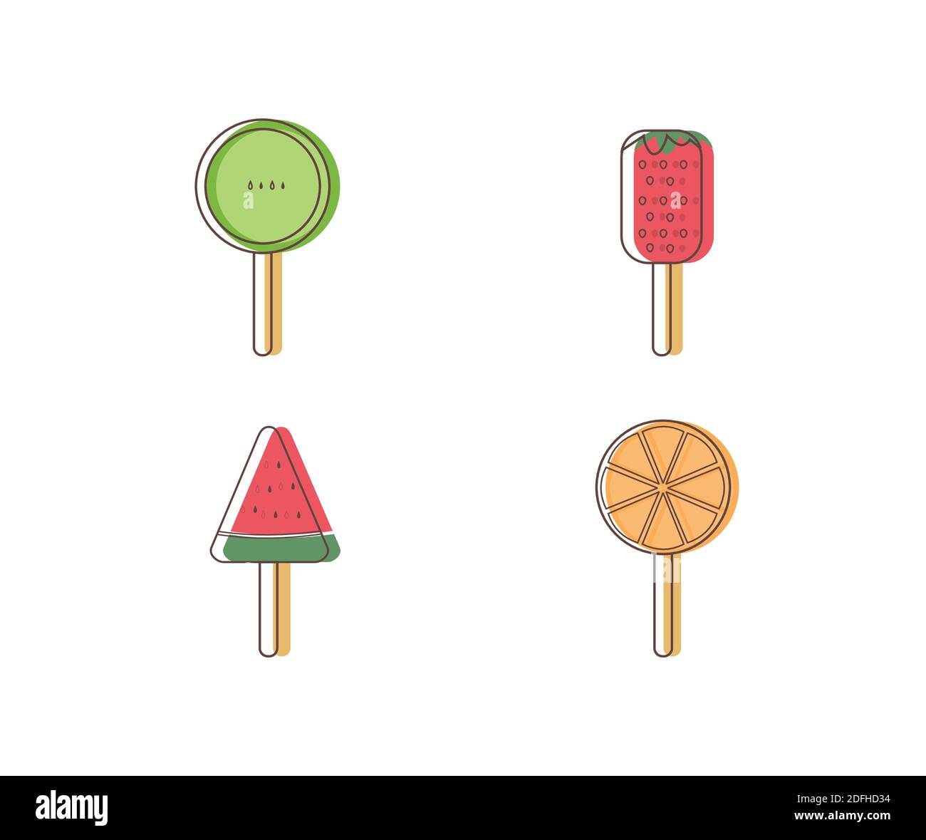 Fruit candy collection set Stock Vector Images - Alamy