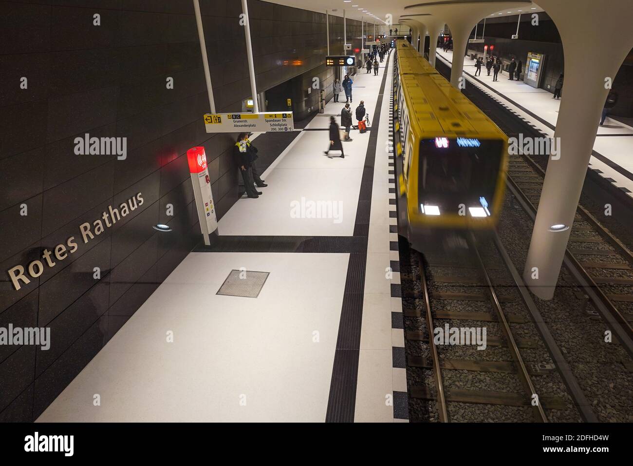 Berlin, Germany. 04th Dec, 2020. A subway line U5 enters the new ...