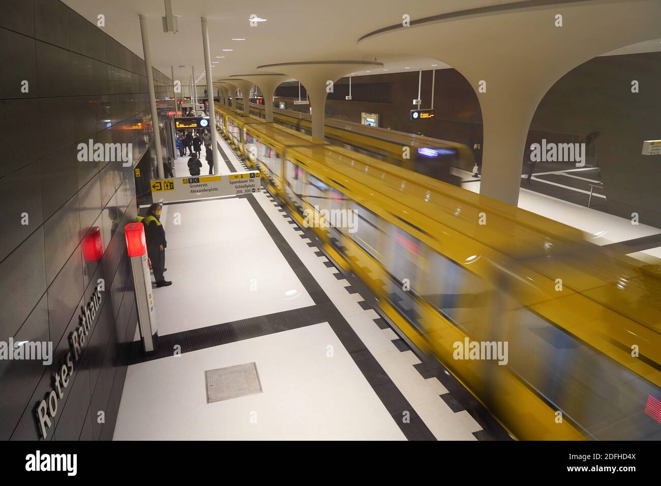 Berlin, Germany. 04th Dec, 2020. A subway line U5 enters the new ...