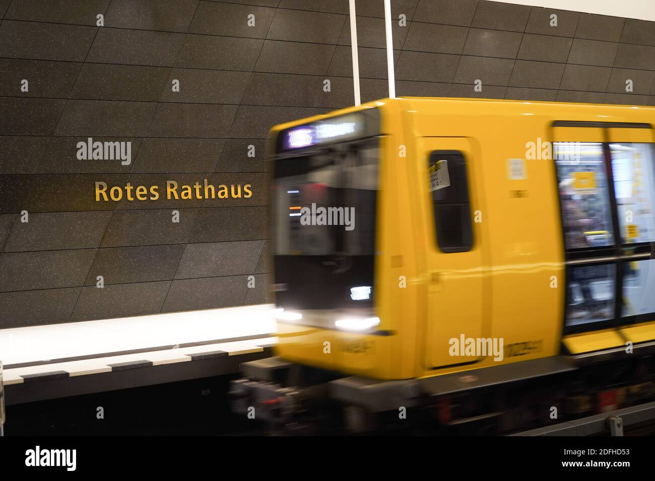 Berlin, Germany. 04th Dec, 2020. A subway line U5 enters the new ...