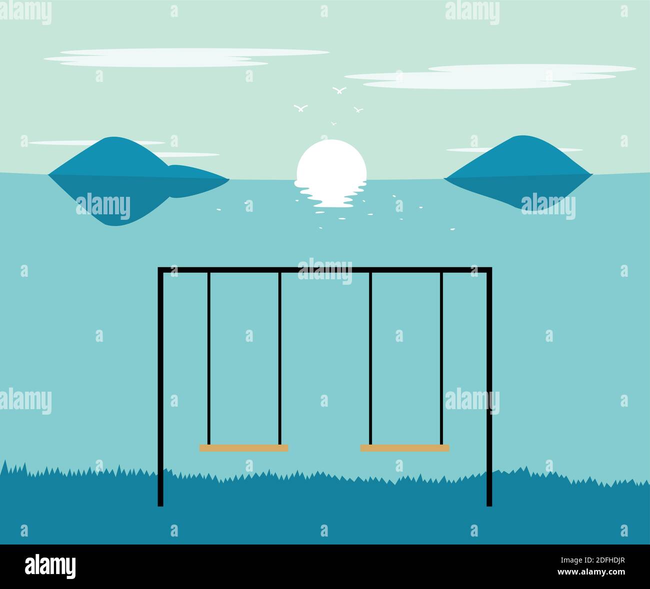 natural landscape design in the morning Stock Vector Image & Art - Alamy