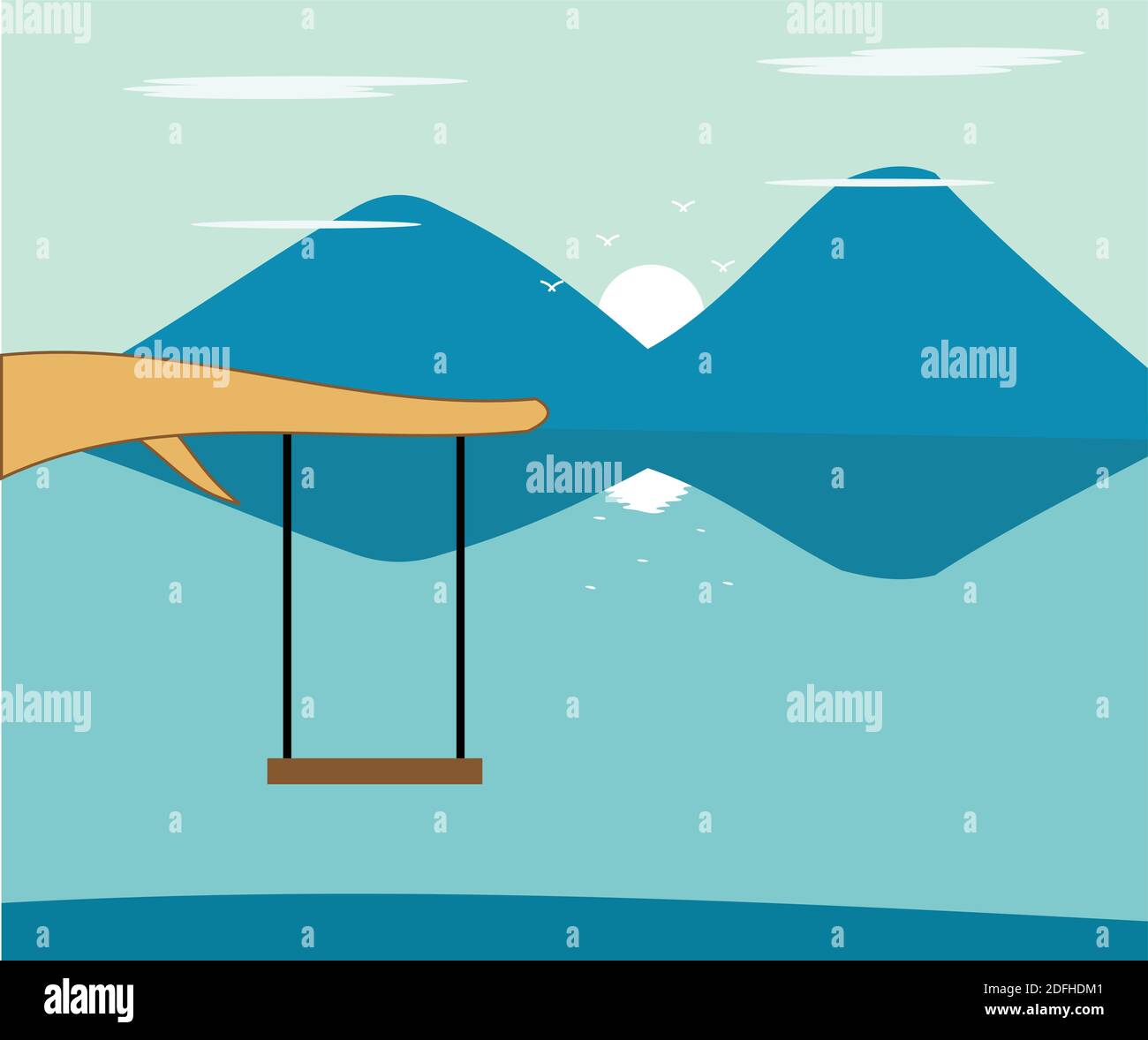 Autumn season morning in Stock Vector Images - Alamy