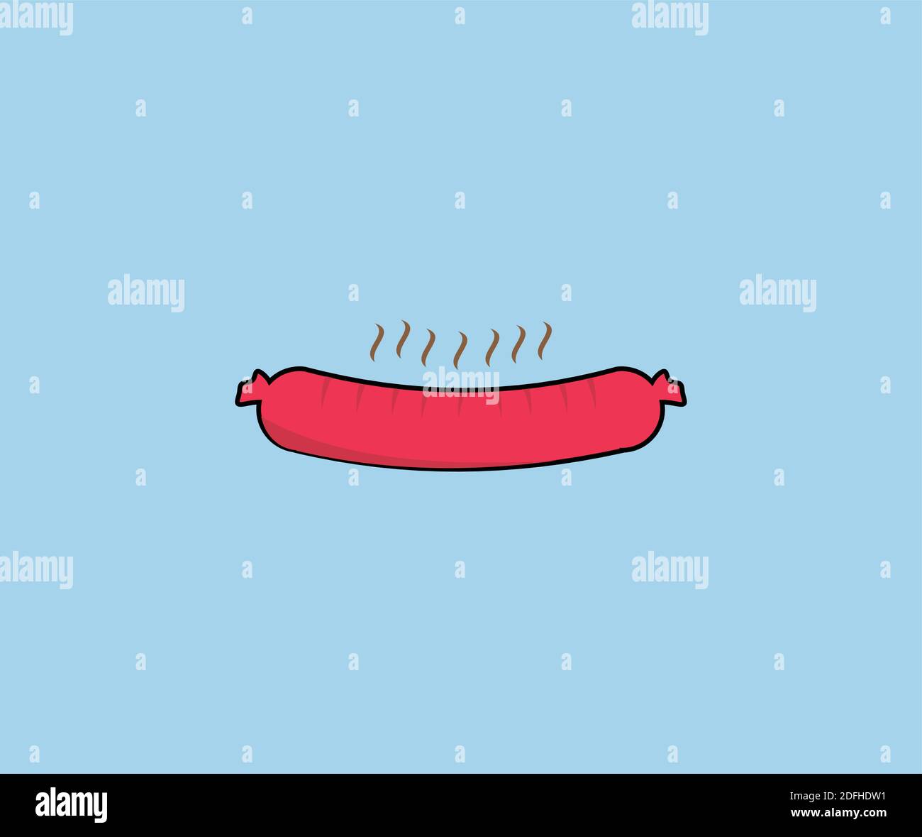 Flat grill sausage Stock Vector Images - Alamy