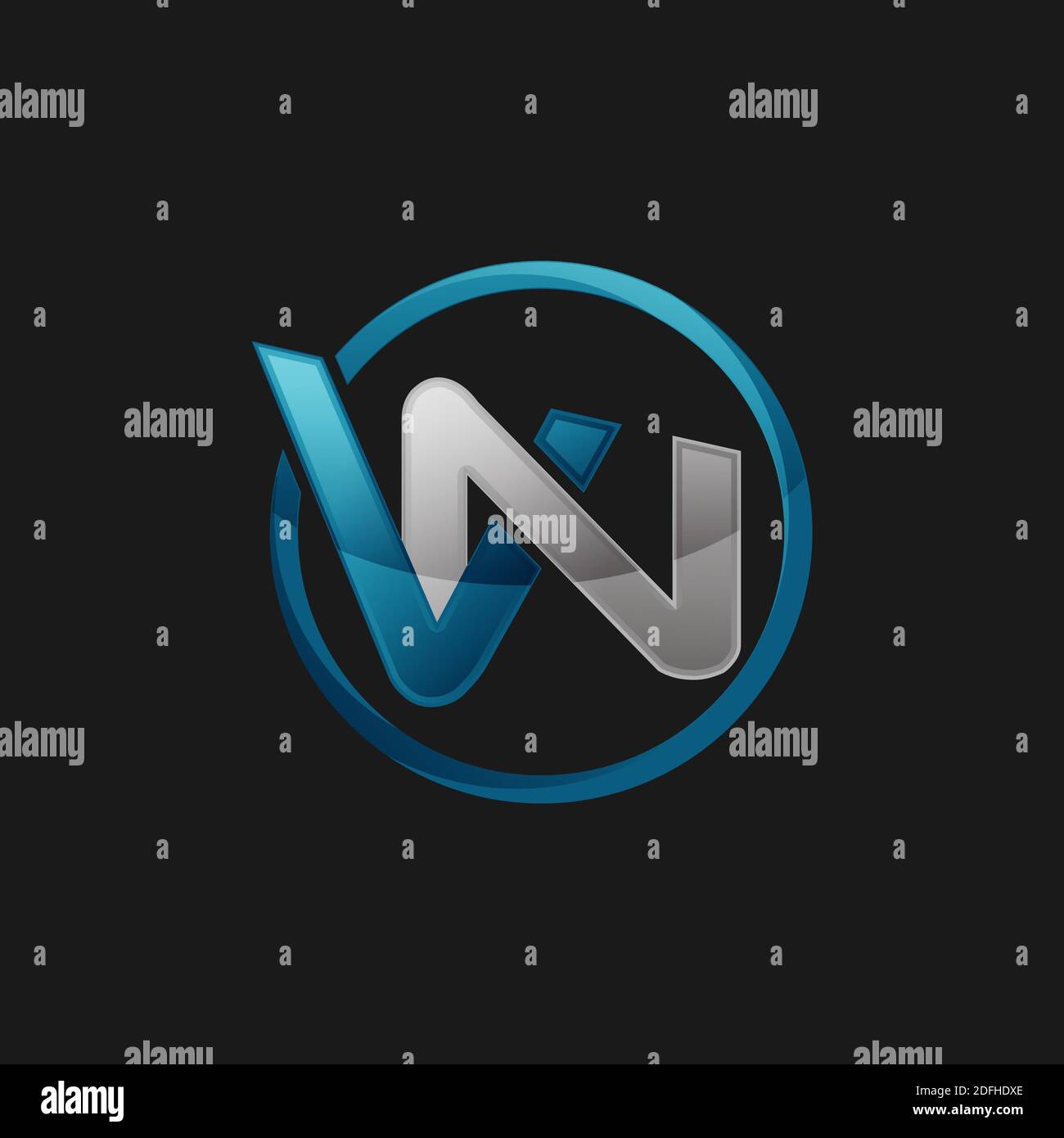 great custom creative modern powerfull VN logo initial Letter design ...