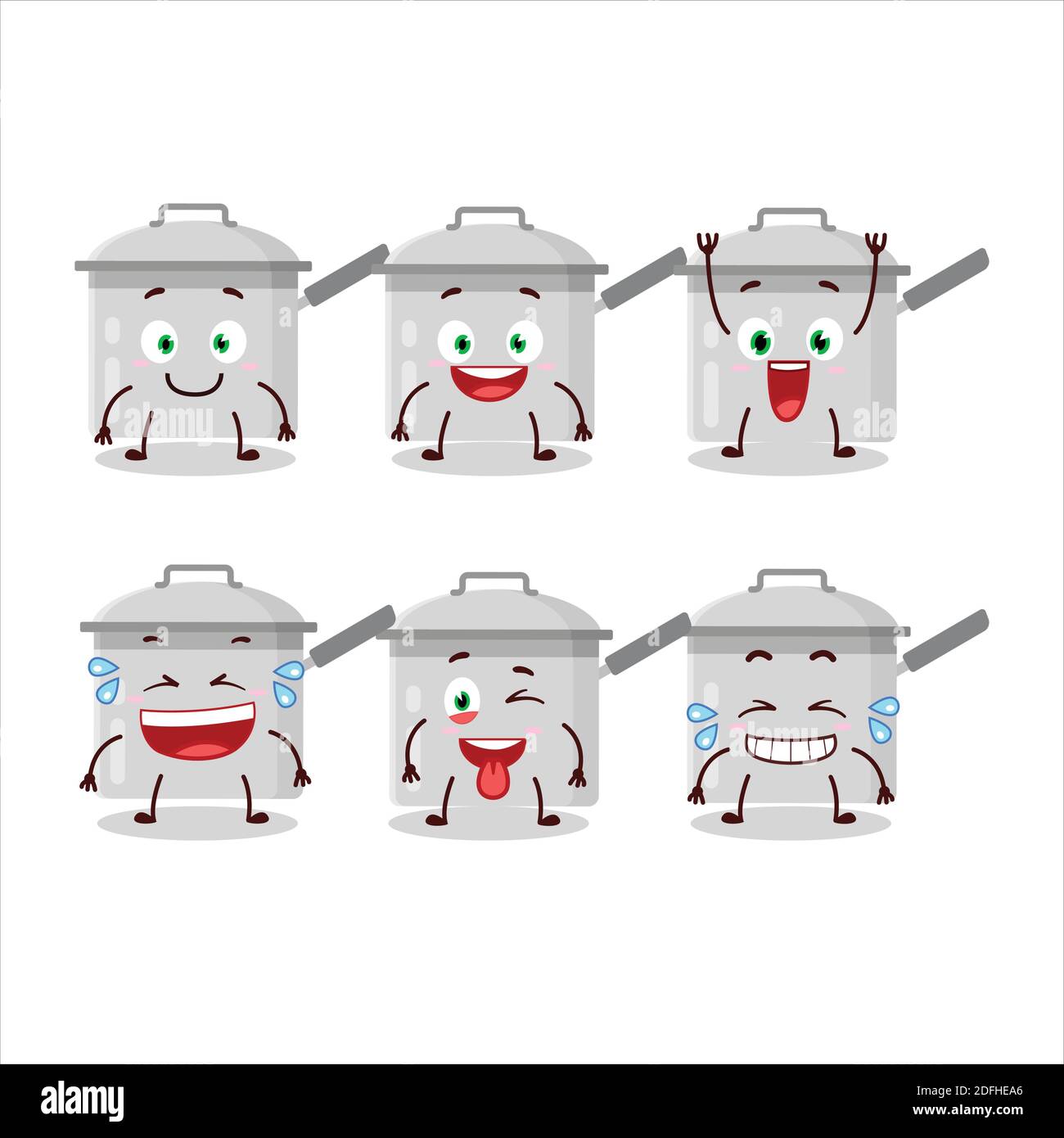 Cartoon character of sauce pan with smile expression. Vector ...