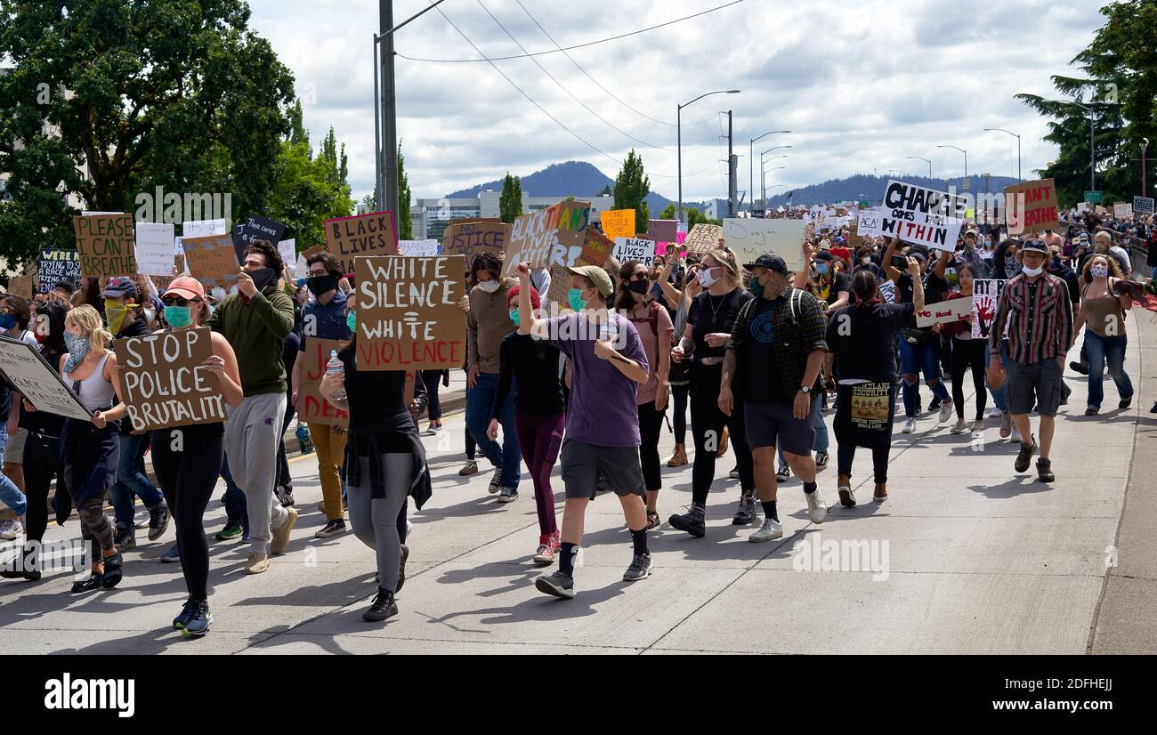 Black Lives Matter march in Eugene, Oregon Stock Photo - Alamy