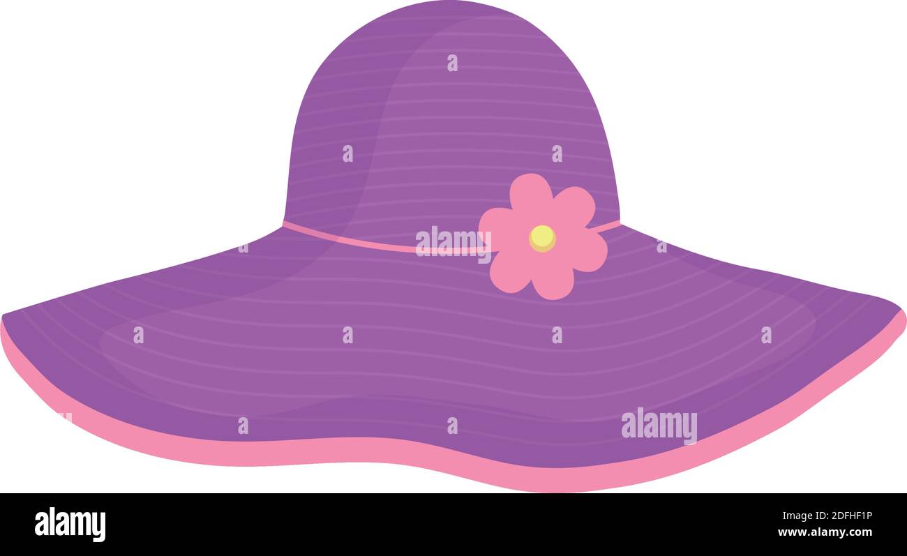purple hat icon design, Summer vacation and tropical theme Vector ...