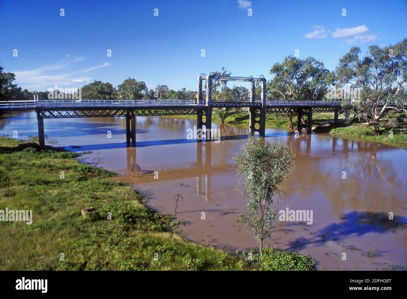 The old Darling River drawbridge outside Bourke, northwestern New South ...