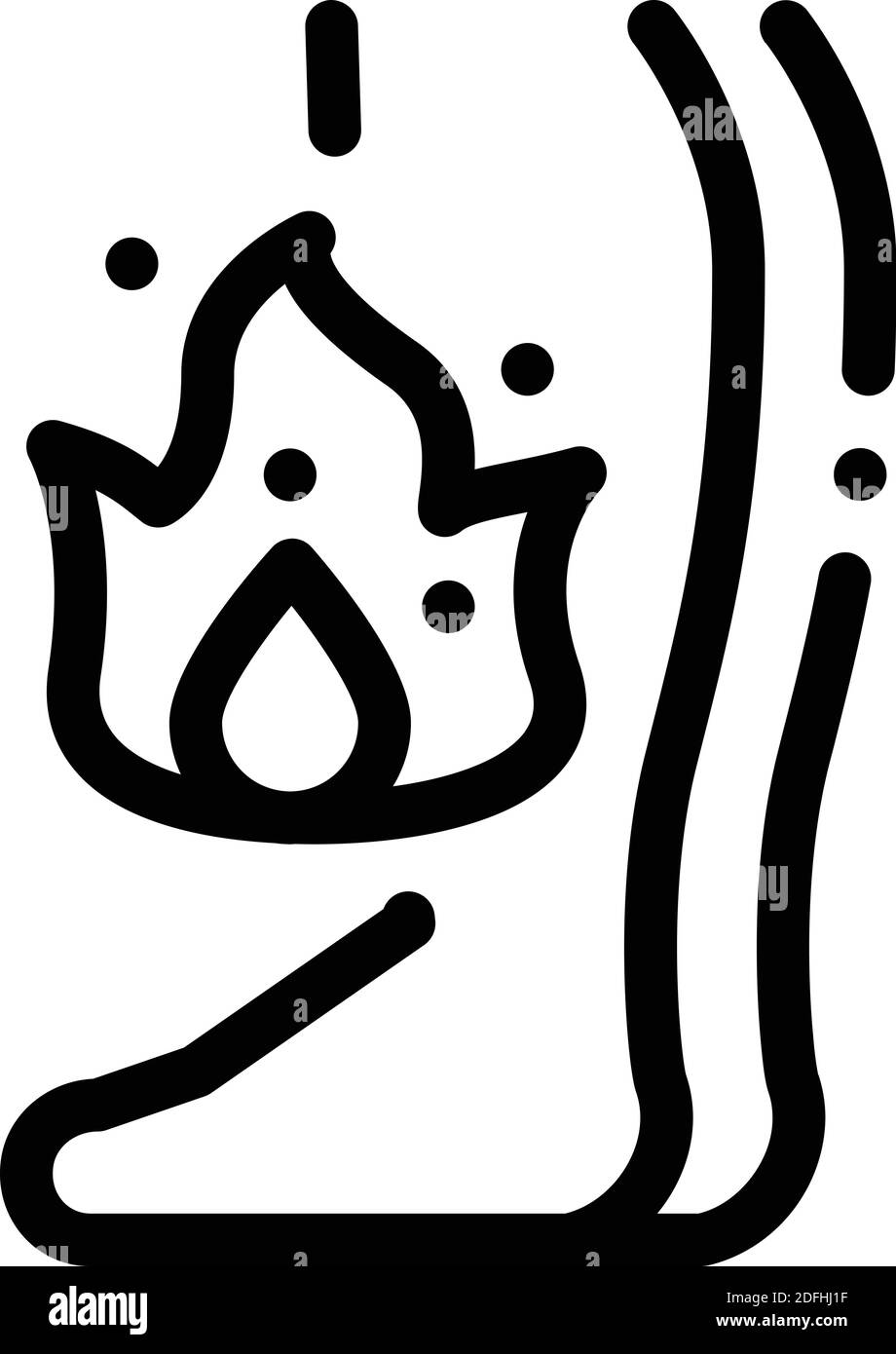 burning pain legs black icon vector illustration Stock Vector Image ...