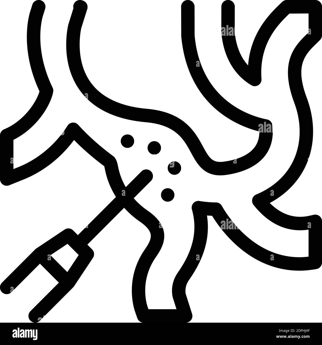 laser treatment varicose veins black icon vector illustration Stock ...