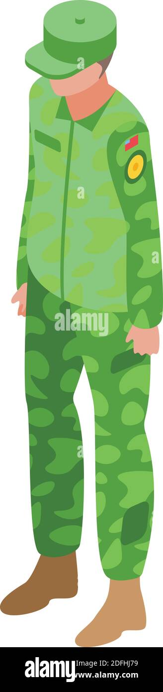 Military uniform captain icon. Isometric of military uniform captain ...
