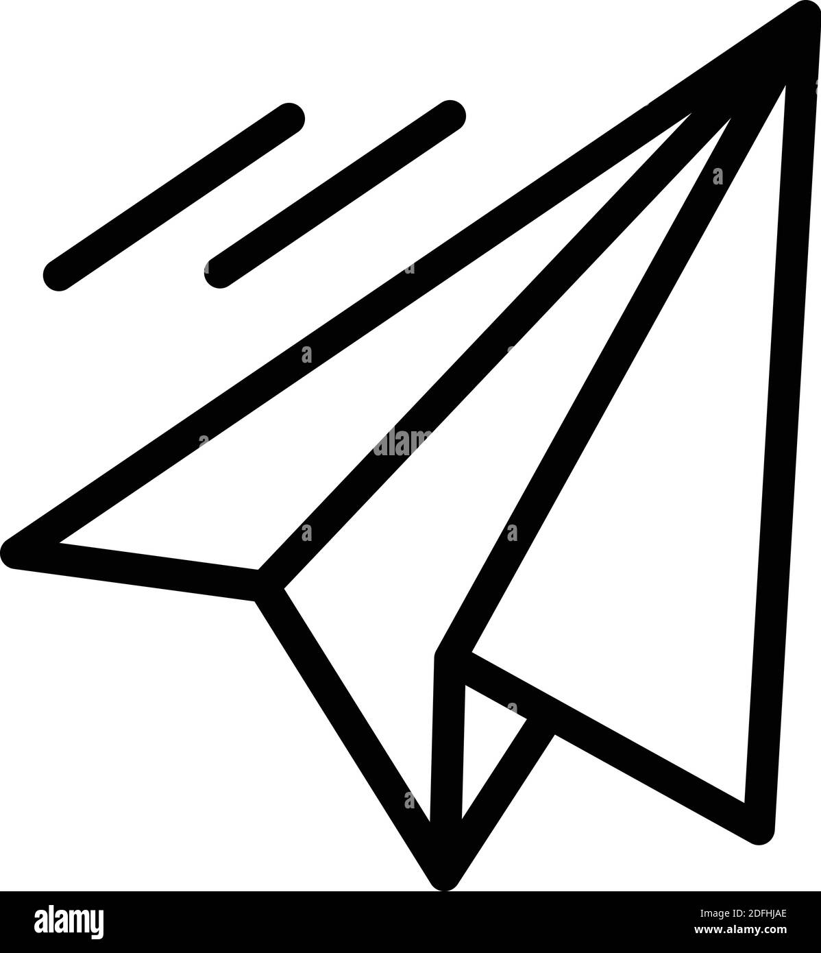 Paper plane icon. Outline paper plane vector icon for web design ...