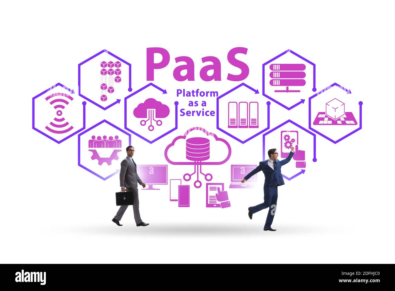 Platform as a service concept with the businessman Stock Photo - Alamy