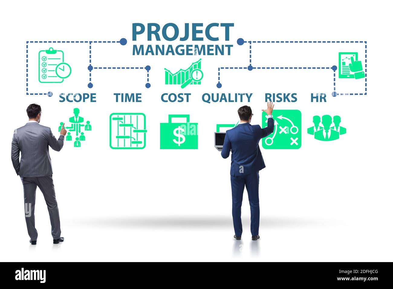 Concept of project management with the businessman Stock Photo - Alamy