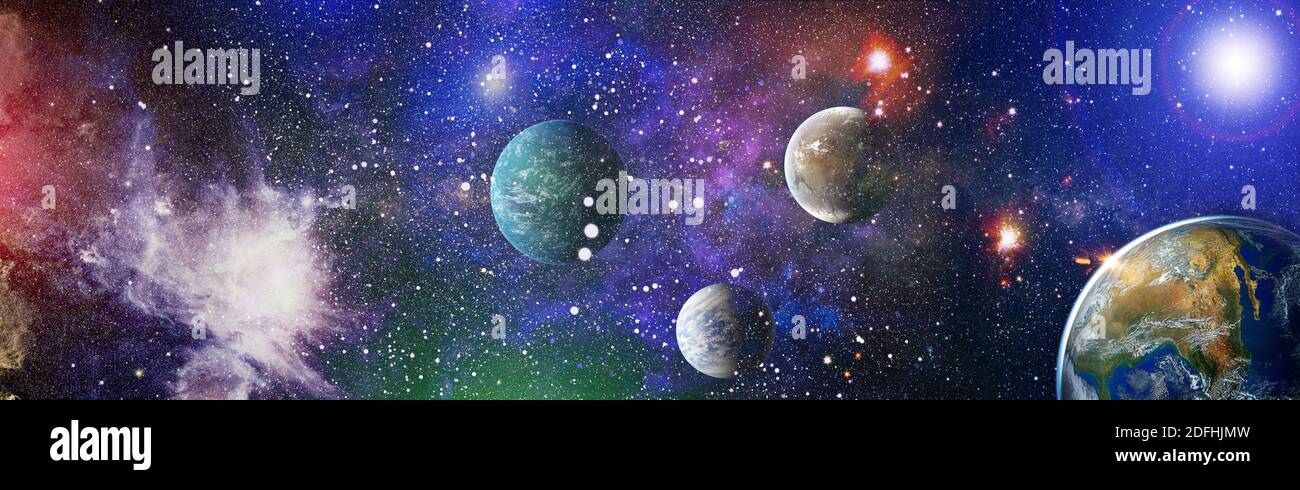 Planet Earth view. The World Globe from Space in a star field showing ...