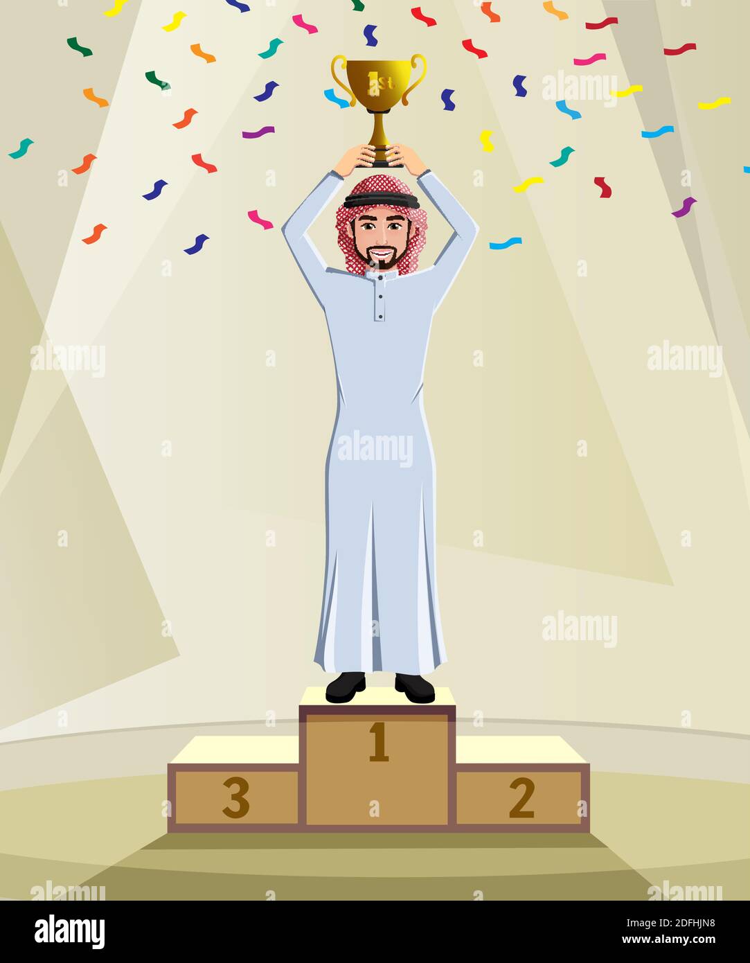 Arab man character vector background design. Arabian male award winner ...