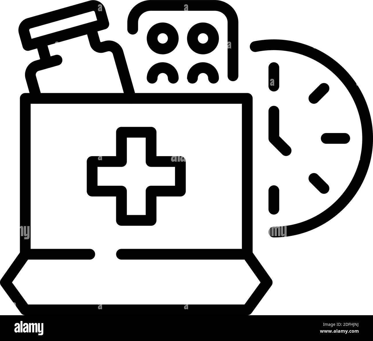 Drugs time icon. Outline drugs time vector icon for web design isolated ...