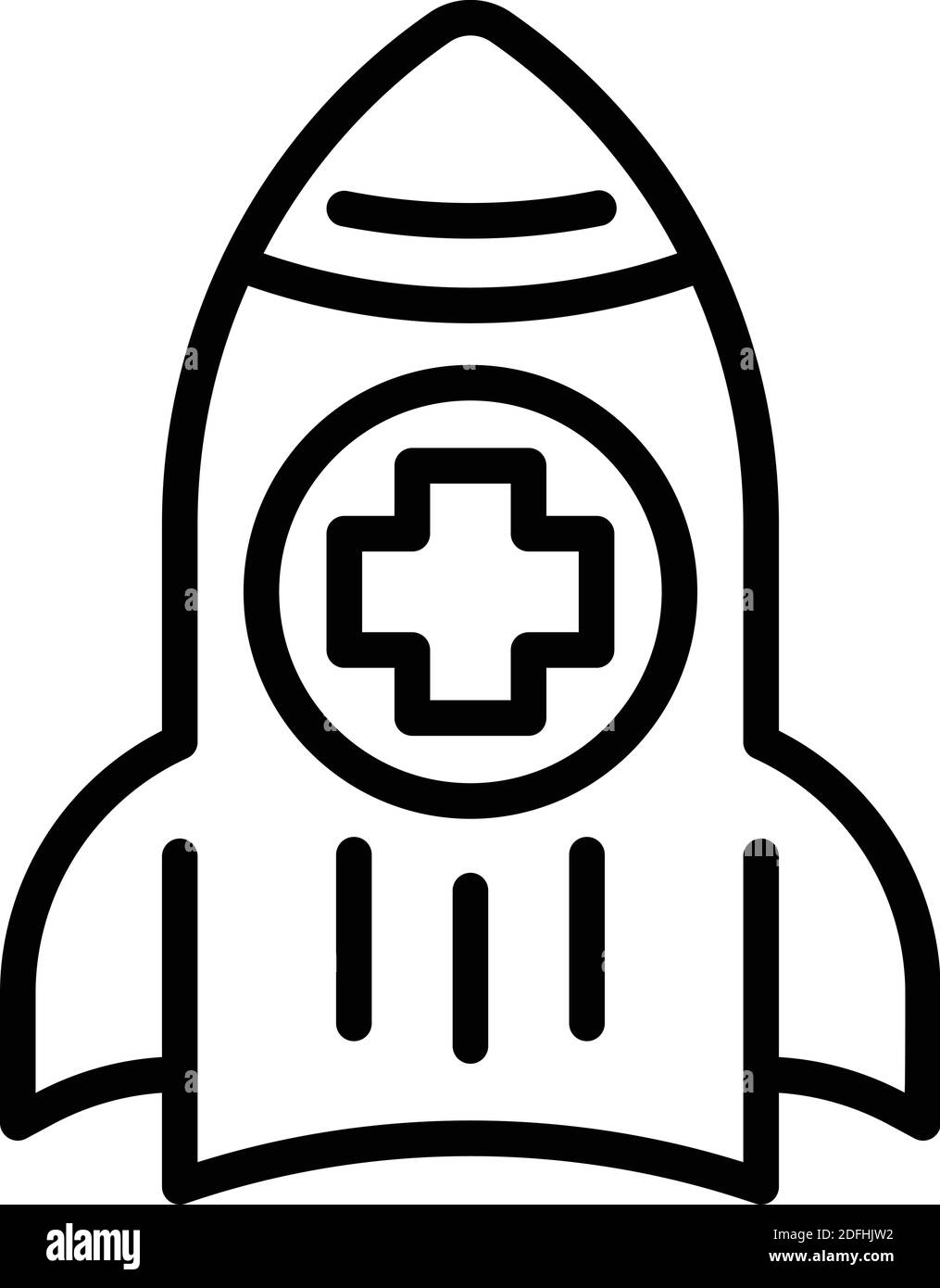 Rocket medicine icon. Outline rocket medicine vector icon for web ...