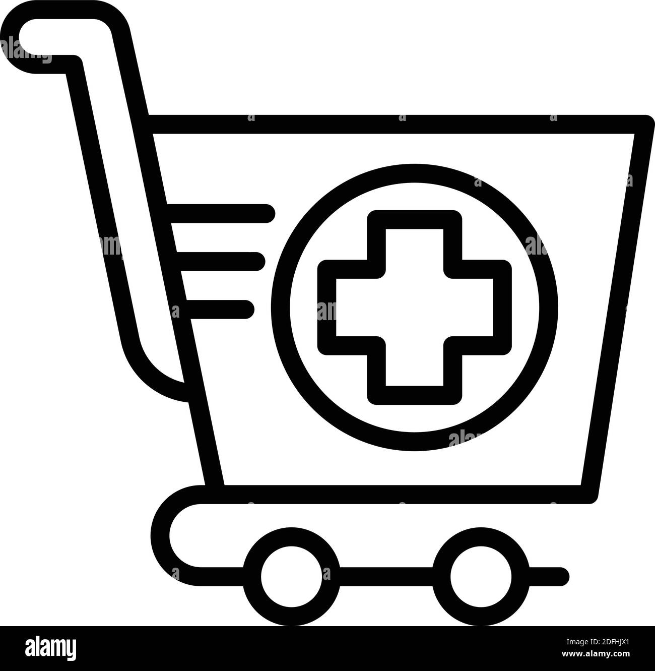 Pharmacy trolley icon. Outline pharmacy trolley vector icon for web ...