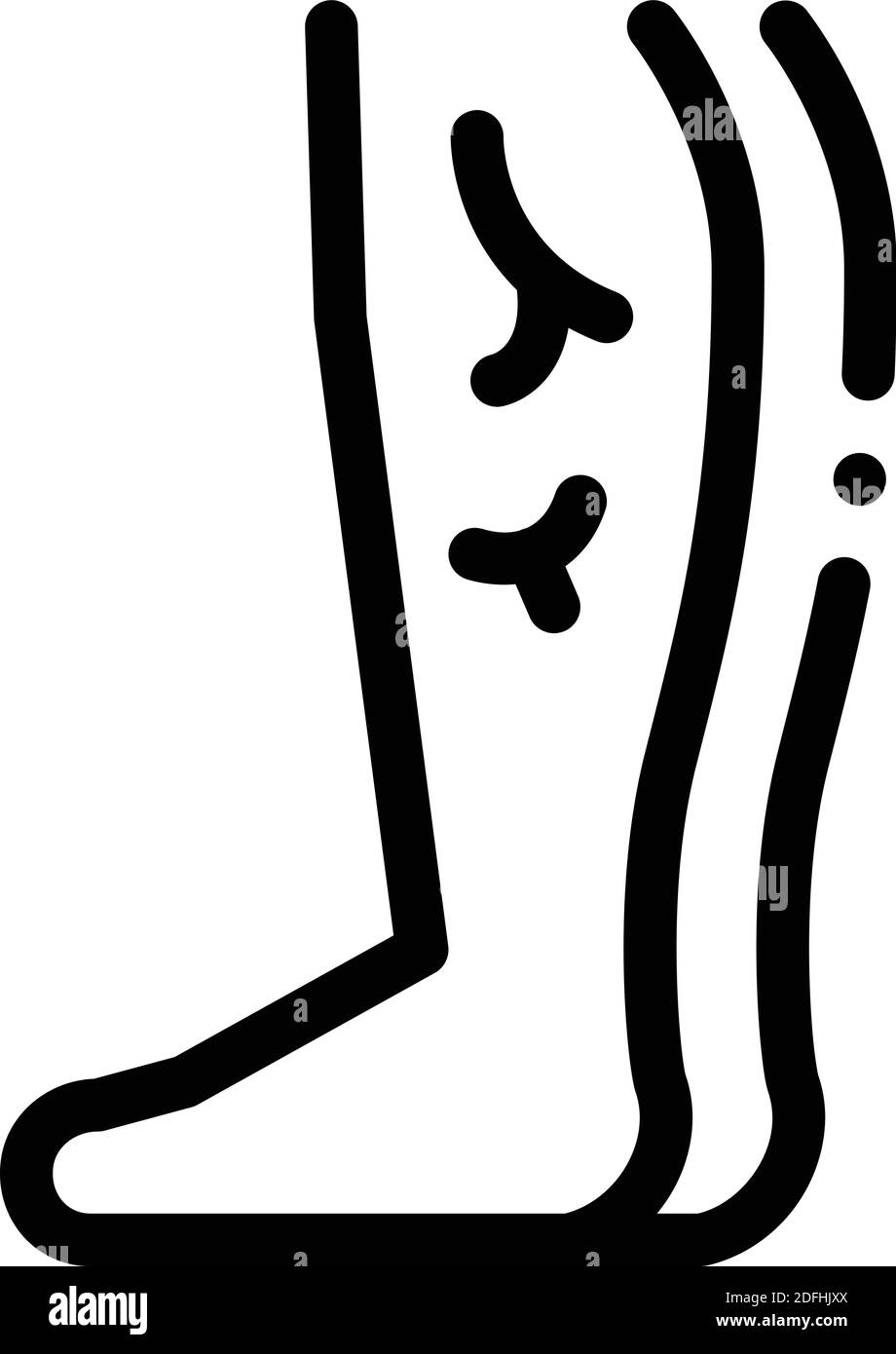 leg with varicose veins black icon vector illustration Stock Vector ...