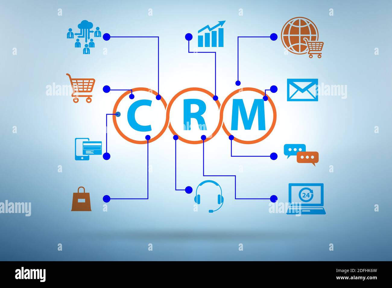 Customer Relationship Management -CRM concept illustration Stock Photo ...