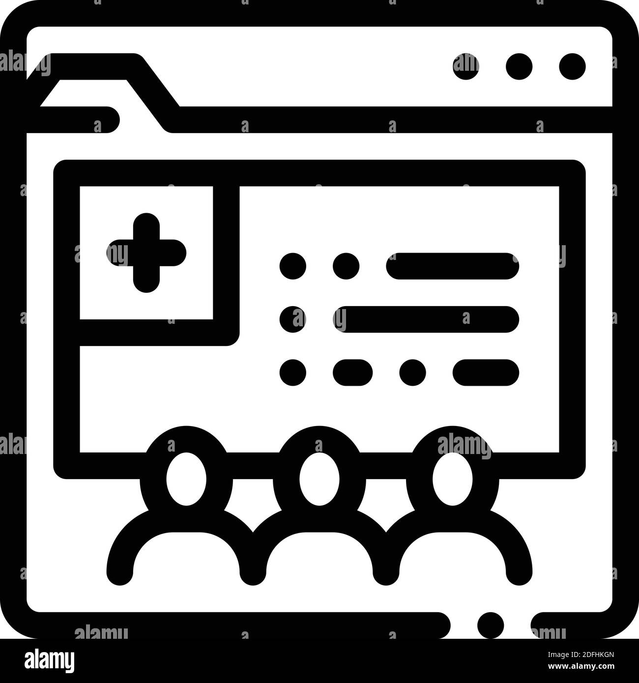 medical web site visiting people black icon vector illustration Stock ...