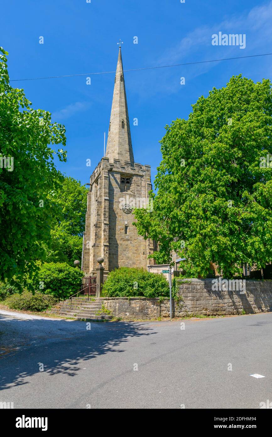 View of Parish Church, Ashover, Derbyshire Dales, Derbyshire, England ...
