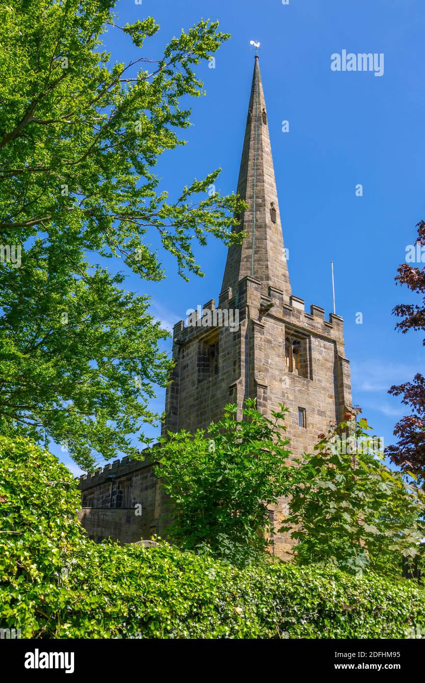 View of Parish Church, Ashover, Derbyshire Dales, Derbyshire, England ...