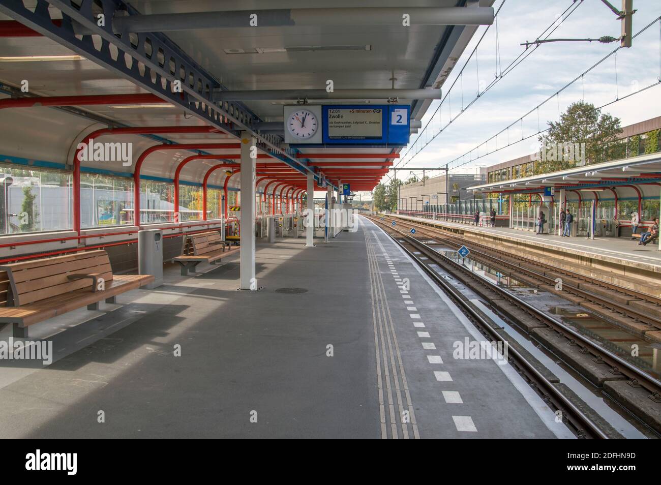 Peron At Almere City Buiten Train Station At The Netherlands 2018 Stock ...