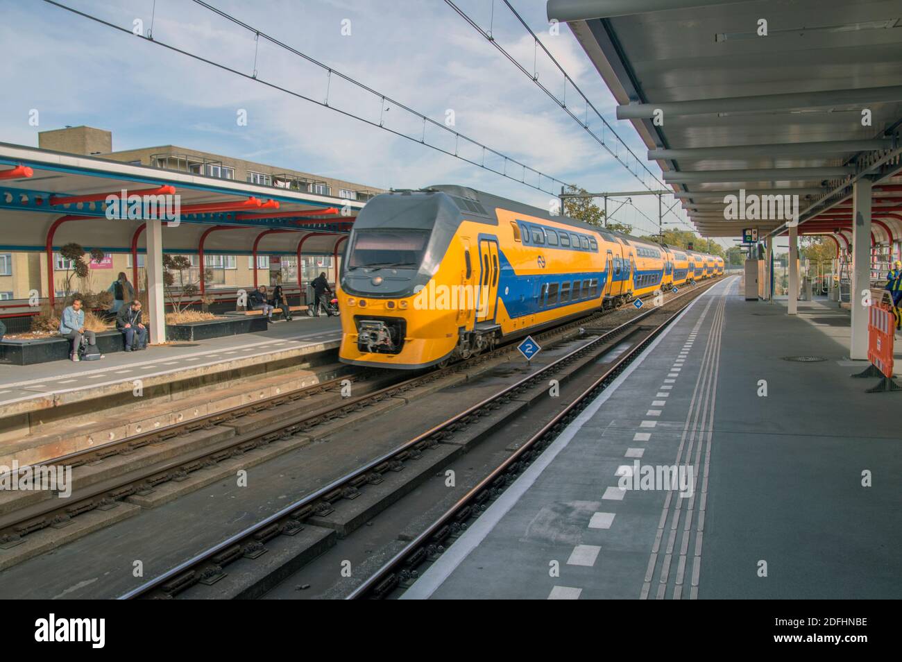 Peron At Almere City Buiten Train Station At The Netherlands 2018 Stock ...